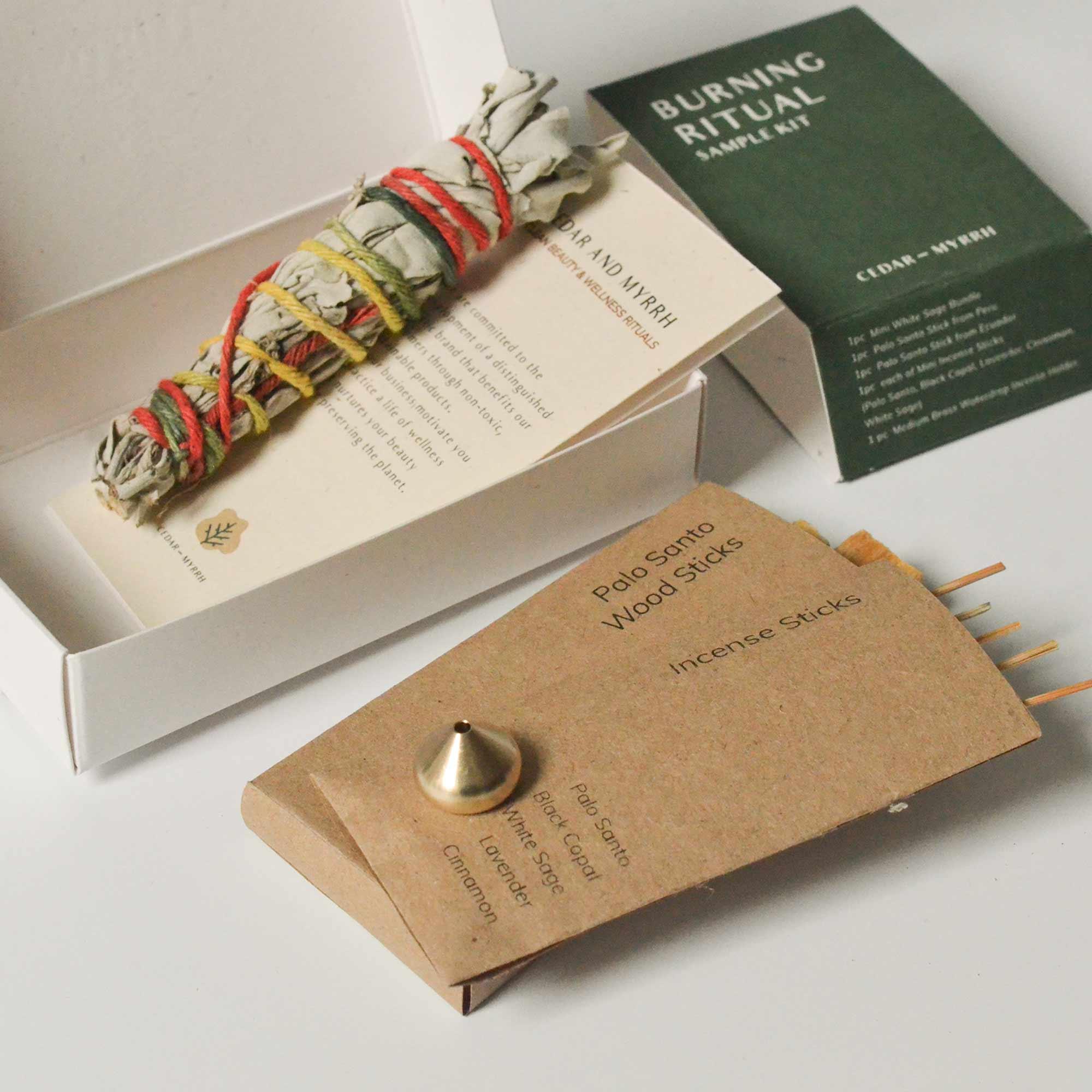 Sacred Burning Ritual Kit – Palo Santo, Sage & Incense | Cedar & Myrrh ...