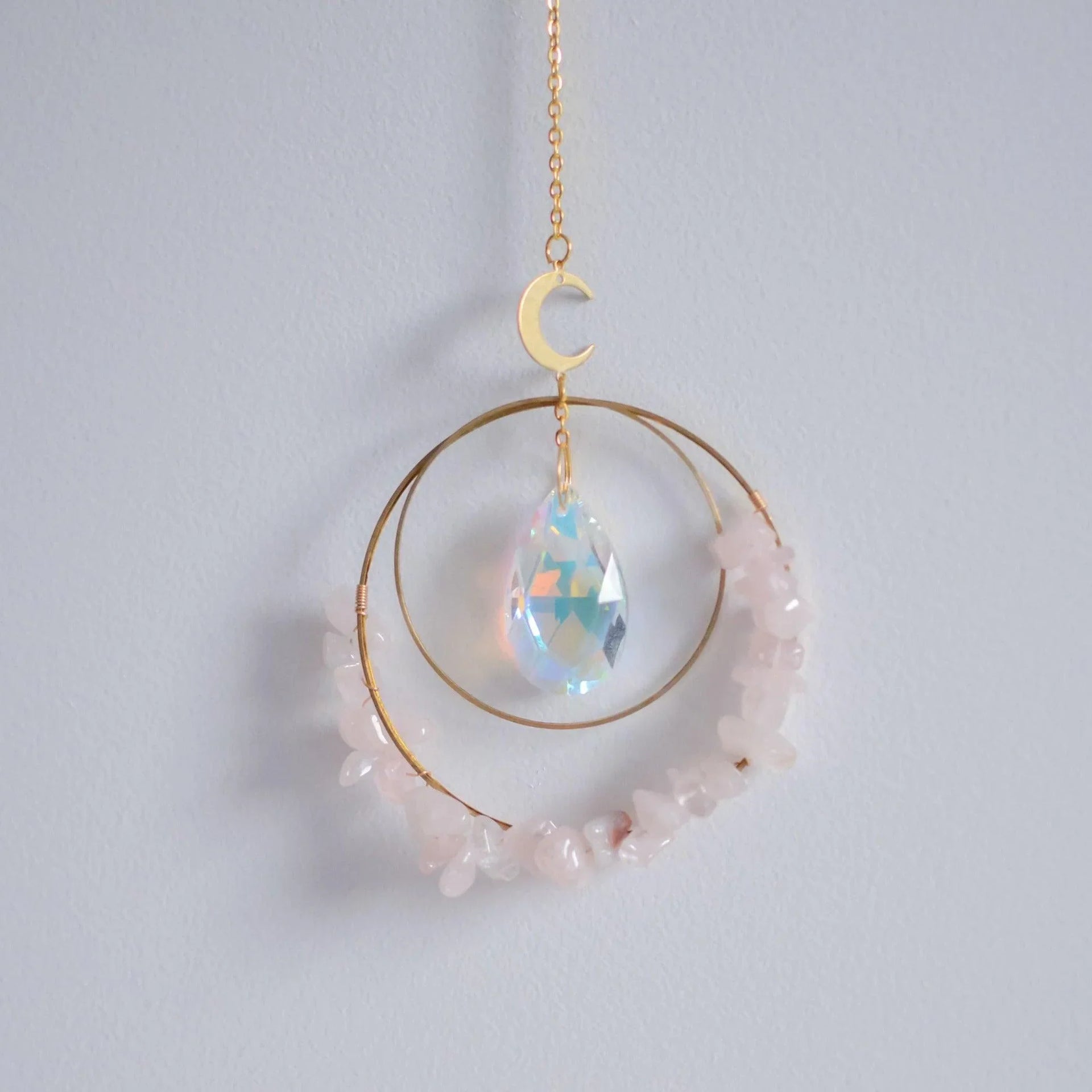Rose Quartz & Crystal Sun catcher – CEDAR AND MYRRH