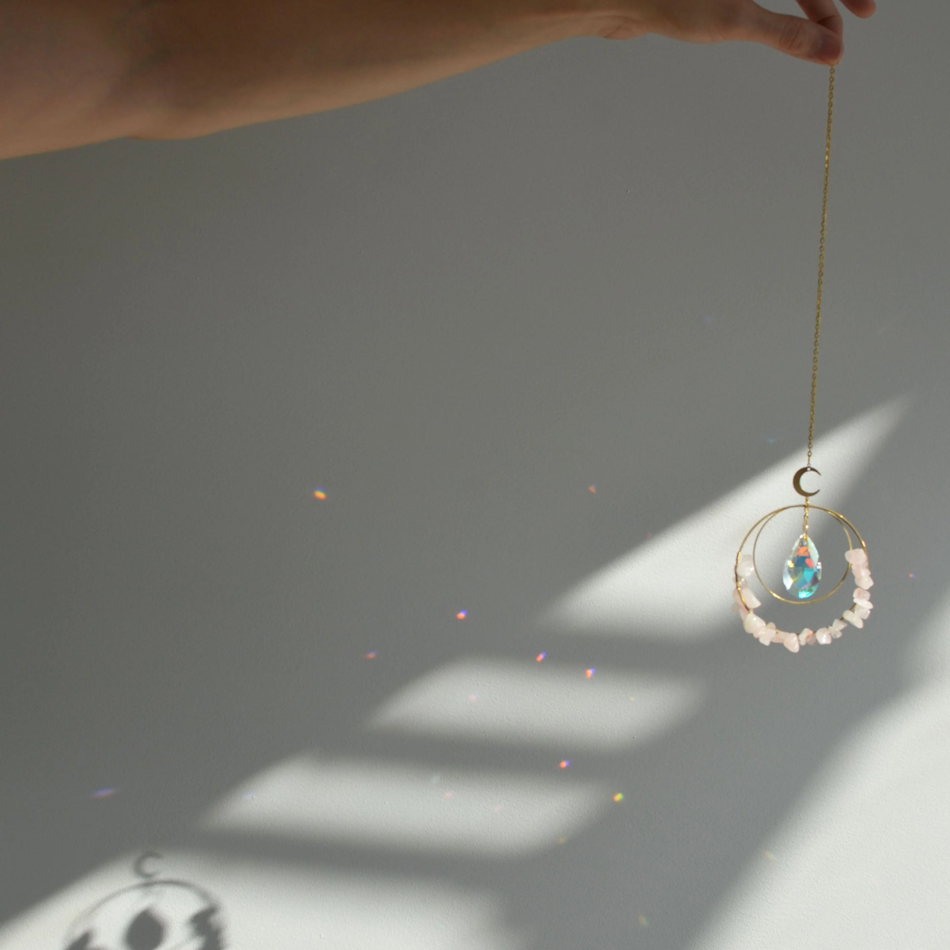 Rose Quartz & Crystal Sun catcher – CEDAR AND MYRRH